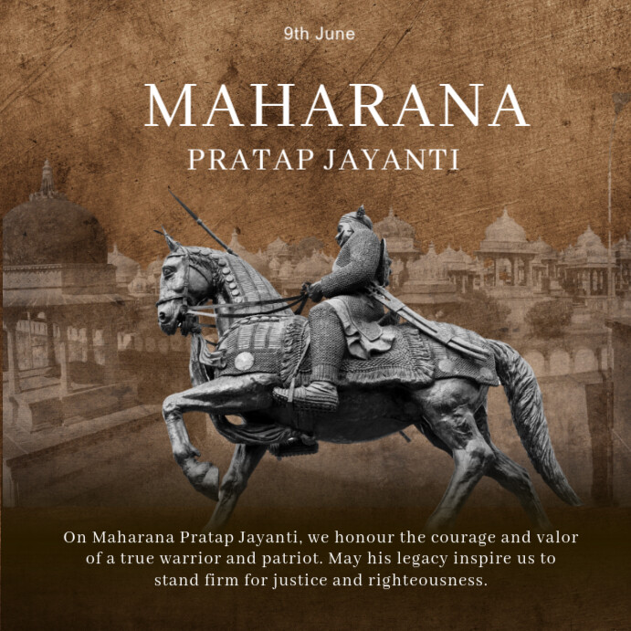 Plantilla de Brown Vintage Maharana Pratap Instagram Post | PosterMyWall