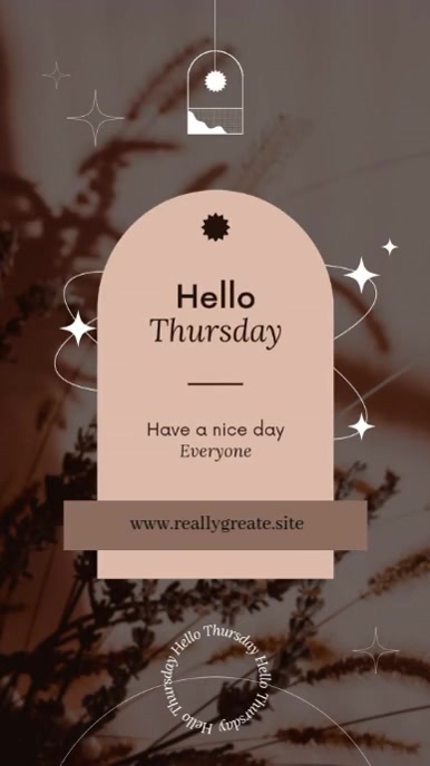 Brown Vintage Modern Hello Thursday Motivational Template | Aesthetic ...