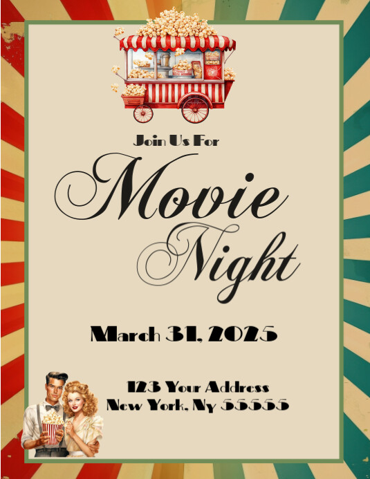 Brown Vintage Movie Flyer (us Letter) Template | PosterMyWall