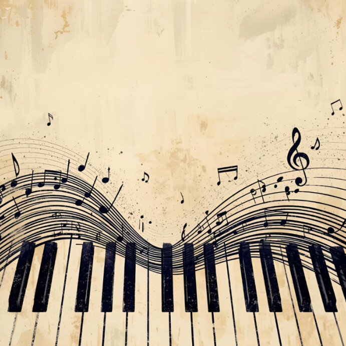 Copy of Brown Vintage Musical Notes And Keyboard Banner Template ...