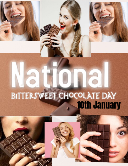 Plantilla de Brown Vintage National Bittersweet Chocolate Day Flyer (us Letter) | PosterMyWall