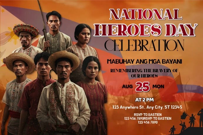 Brown Vintage National Heroes Day Celebration Poster Template ...