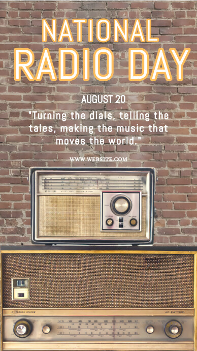 Brown Vintage National Radio Day Instagram St Template | PosterMyWall