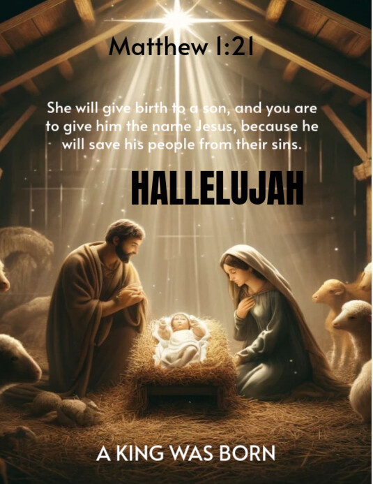 Brown Vintage Nativity Of Jesus Birth Flyer (us Letter) Template ...