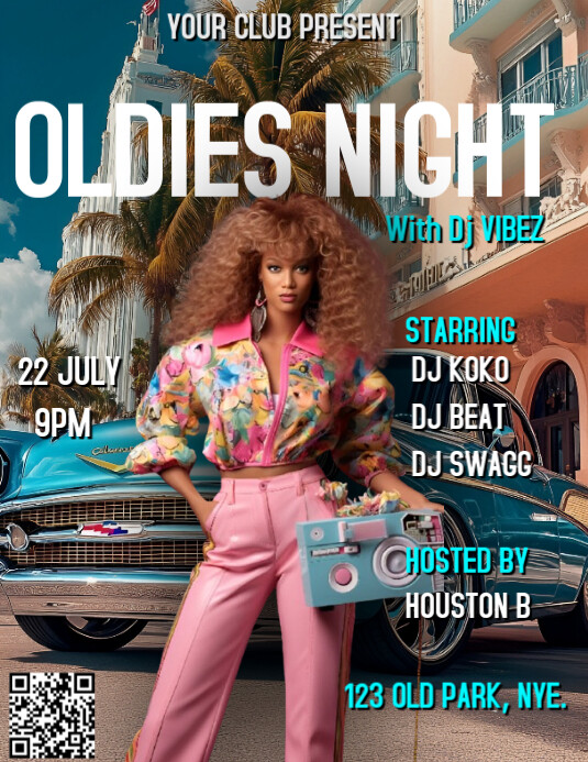 Brown Vintage Oldies Night Flyer (us Letter) Template | PosterMyWall