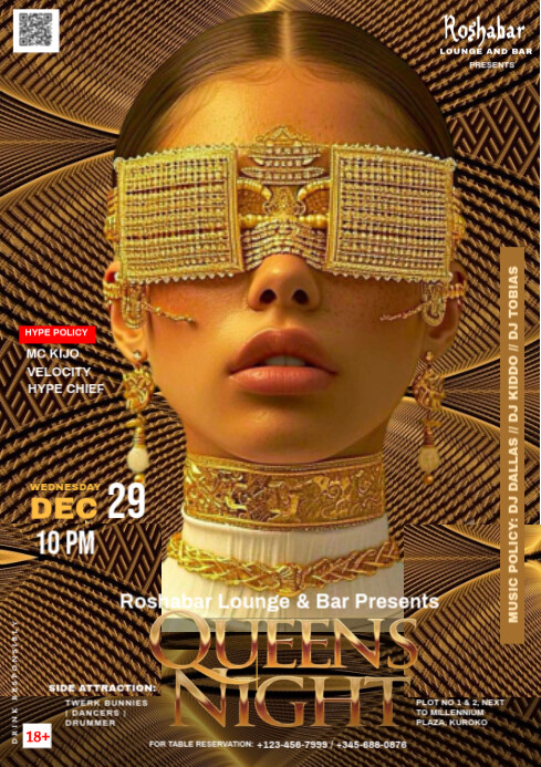 Copy of Brown Vintage Queens Night A4 | PosterMyWall