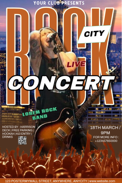 Copy of Brown Vintage Rock City Concert Poster | PosterMyWall