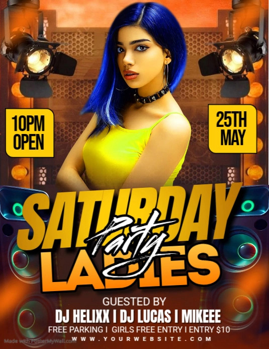 Brown Vintage Saturday Ladies Night Party Flyer (us Letter) Template ...