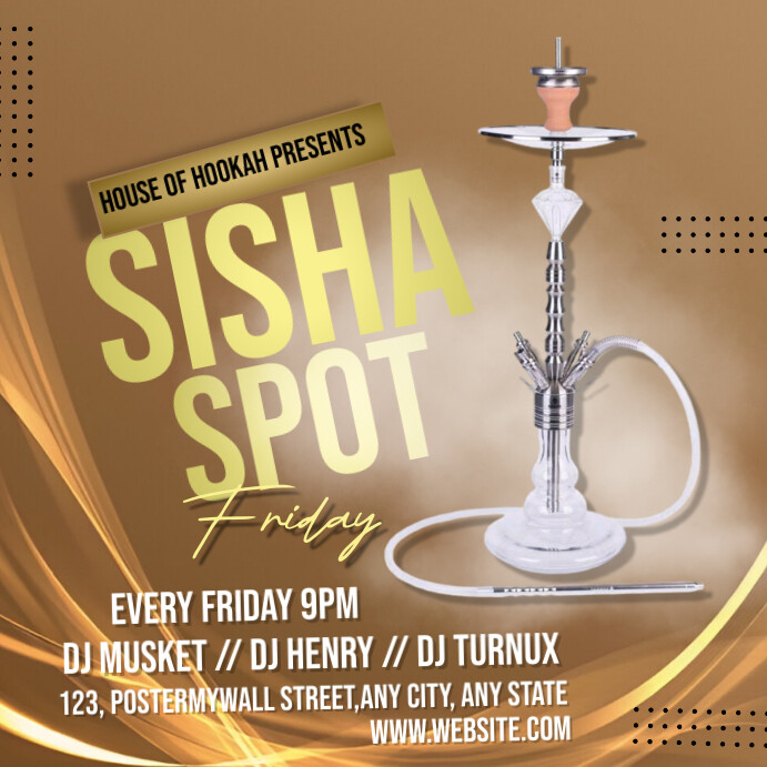 Copy of Brown Vintage Shisha Spot Friday Instagram Po | PosterMyWall