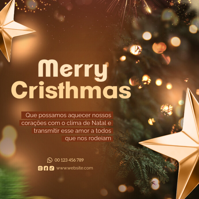 Brown Vintage Social Media Post Merry Christmas New Year Instagram Post ...