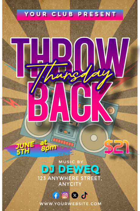 Copy of Brown Vintage Throw Back Thursday Poster | PosterMyWall