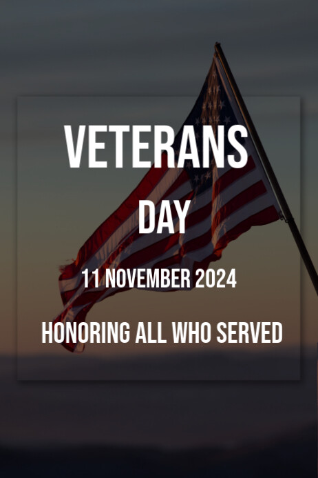 Brown Vintage Veterans Day 11 November Poster Template | PosterMyWall