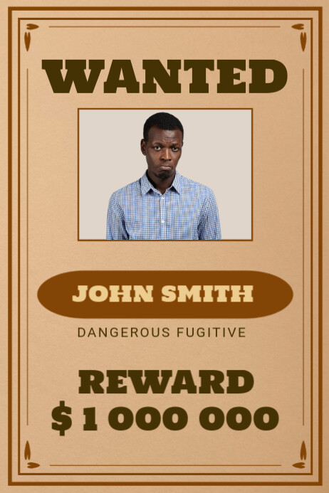 Copy of Brown Vintage Wanted Person Poster | PosterMyWall