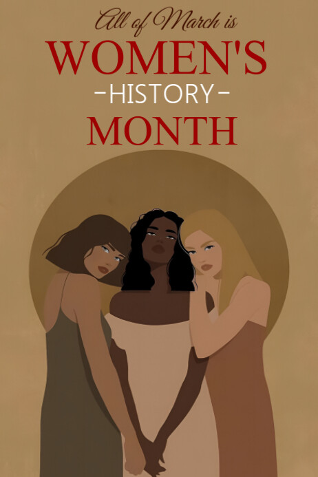 Brown Vintage Women History Month Poster Template | PosterMyWall