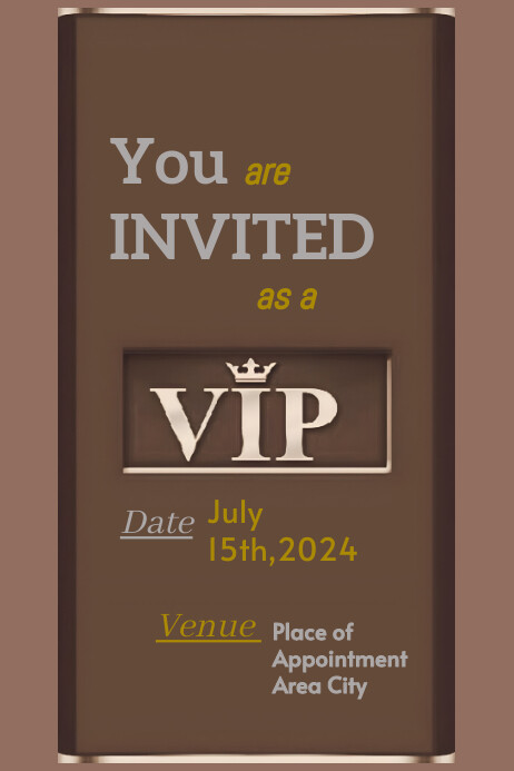 Modèle Brown VIP Invitation Card Poster | PosterMyWall