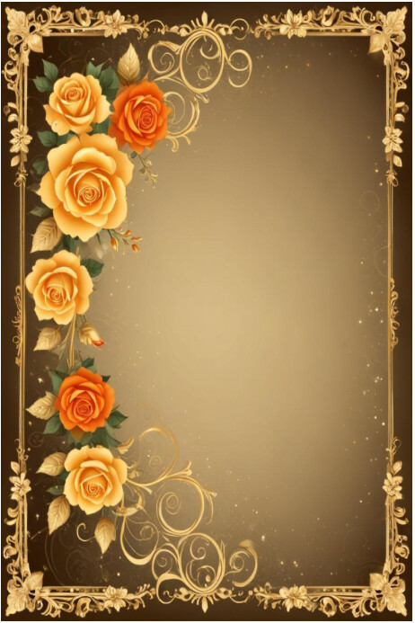 Brown Wedding Invitation Frame Poster Template | PosterMyWall