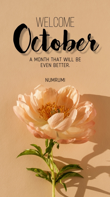 brown welcome october instagram post Template | PosterMyWall