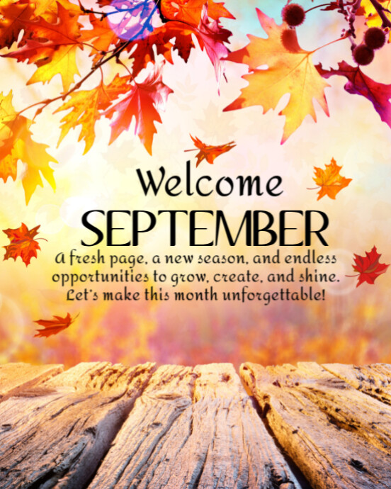 Brown Welcome September Happy New Month September Template Free ...