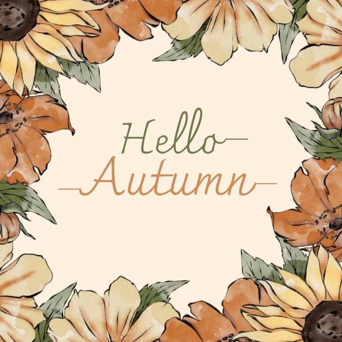 Brown white autumn template | PosterMyWall