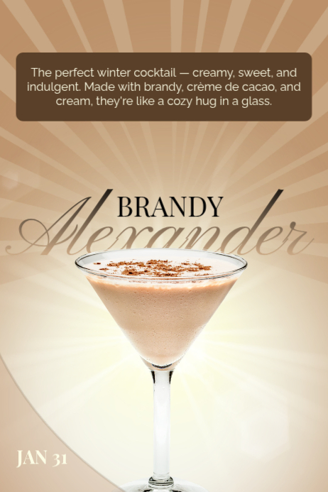 Brown Winter Cocktail Posters Template | PosterMyWall