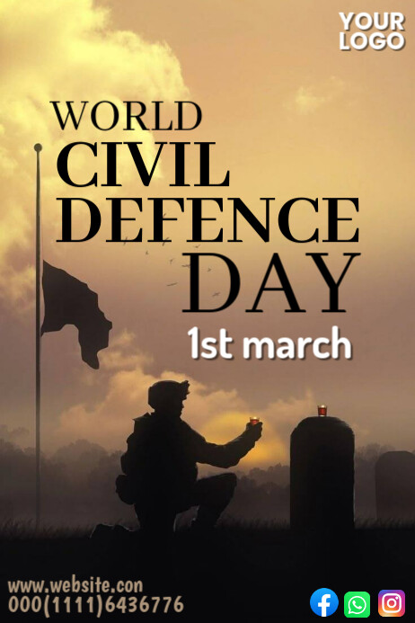 Copy of Brown World Civil Defence Day Poster | PosterMyWall