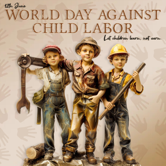Brown World Day Against Child Labor Instagram Post Template | PosterMyWall