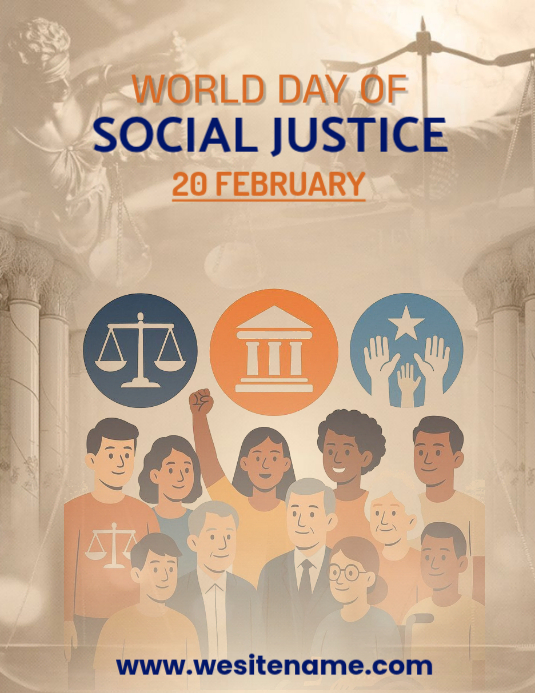 Plantilla de Brown World Day of Social Justice Flyer | PosterMyWall
