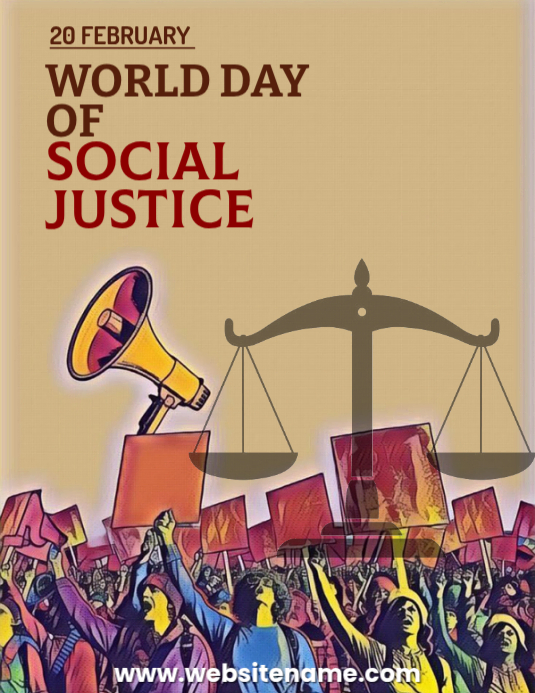 Plantilla de Brown World Day of Social Justice Flyer | PosterMyWall