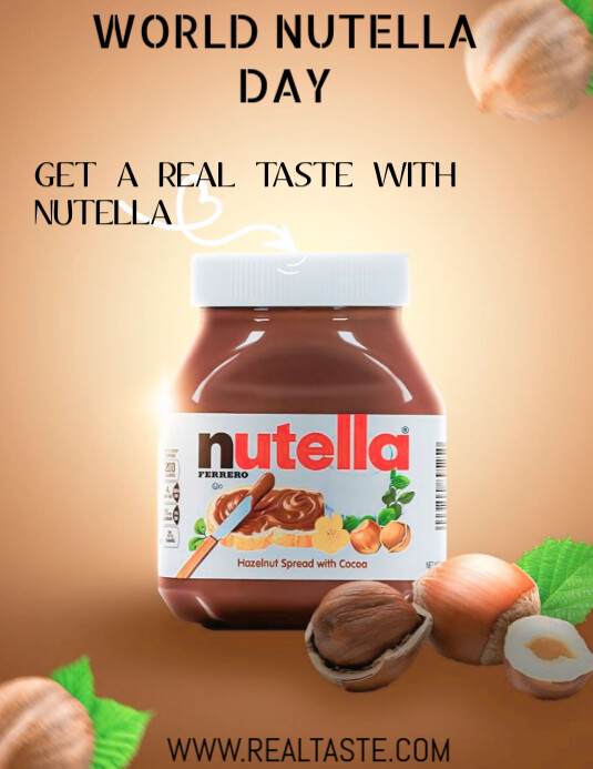 Brown World Nutella Day Flyer (us Letter) Template | PosterMyWall