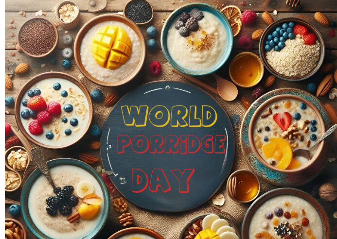 Copy of Brown World Porridge Day Postcard | PosterMyWall