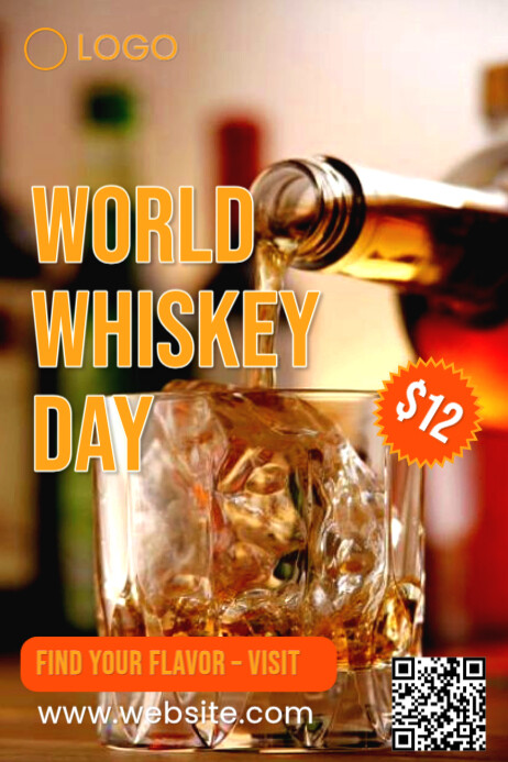 Plantilla de Brown World Whiskey Day Promo Poster Template | Editable ...