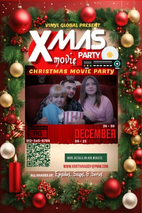 Copy of Brown Xmas Movie Party Poster | PosterMyWall