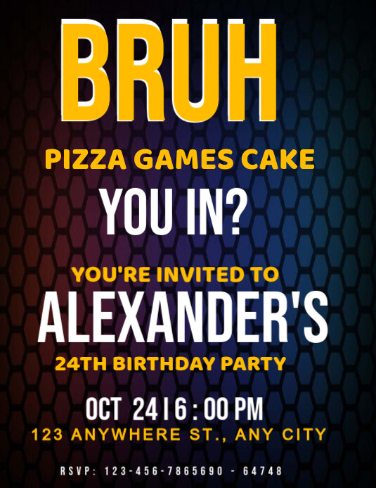 BRUH digital birthday Invitation template | PosterMyWall