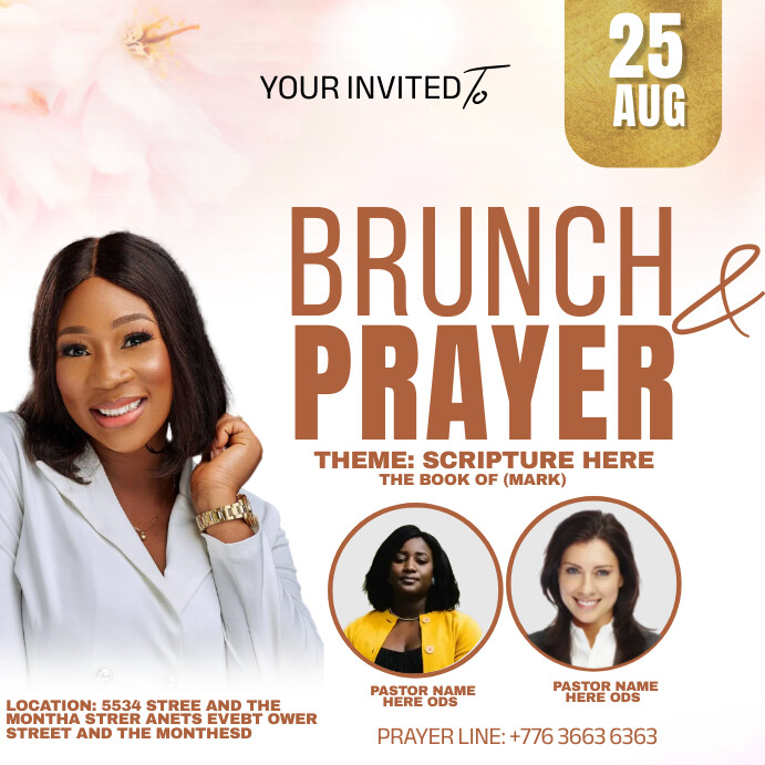 Plantilla de brunch and prayer | PosterMyWall