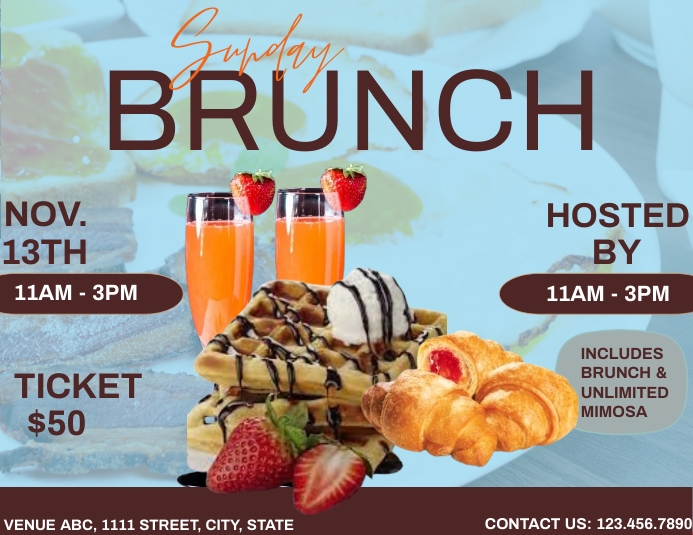 Brunch Event Flyer Template | PosterMyWall