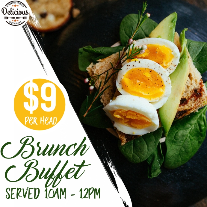 Brunch Instagram Restaurant Post Template | PosterMyWall