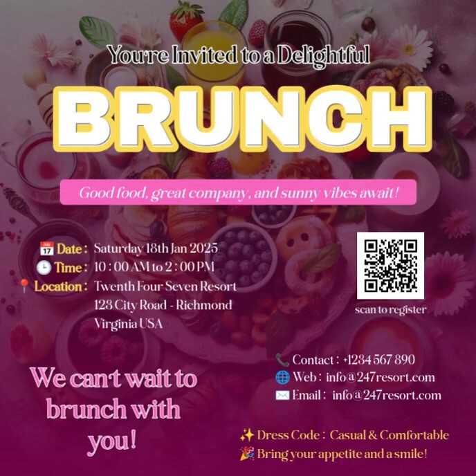 Brunch Invite Ad Template | PosterMyWall