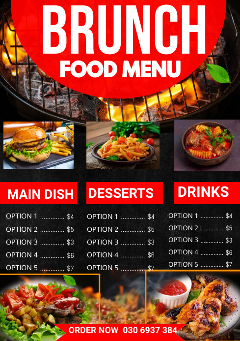 brunch menu ads Template | PosterMyWall
