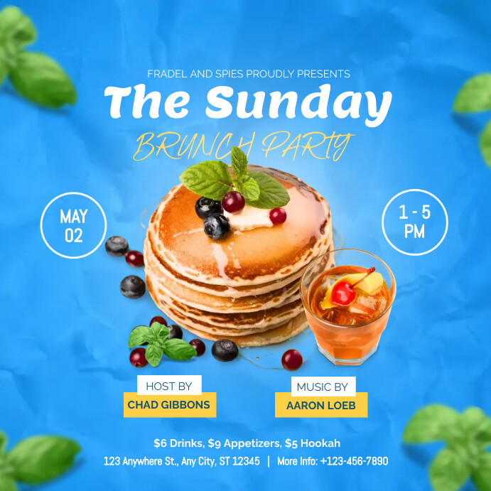 BRUNCH PARTY EVENT PROMOTION INSATGRAM POST Template | PosterMyWall