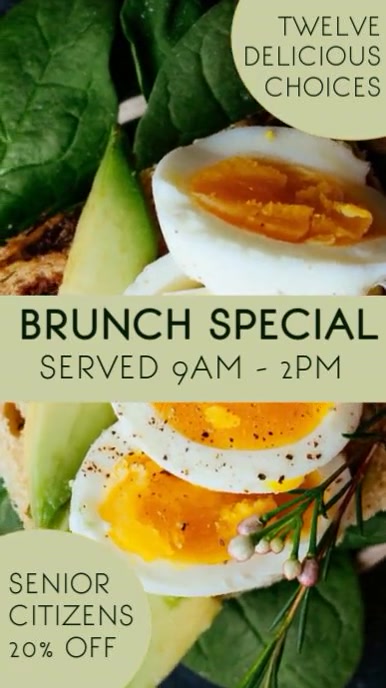 Brunch Special Restaurant Instagram Reel Template | PosterMyWall