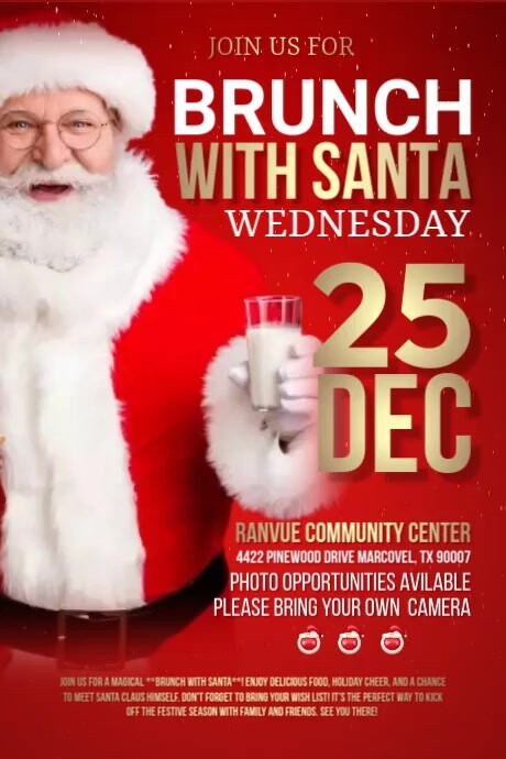 Brunch with Santa Flyer Template | PosterMyWall