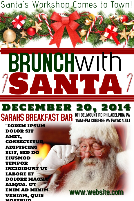 Brunch with Santa Template | PosterMyWall