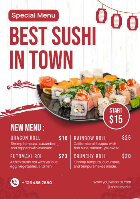 Copy of Brush Japanese Food Flyer | PosterMyWall