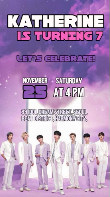 BTS birthday invitation Template | PosterMyWall
