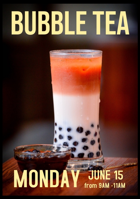 Bubble tea flyer fundraiser poster (2) Template | PosterMyWall