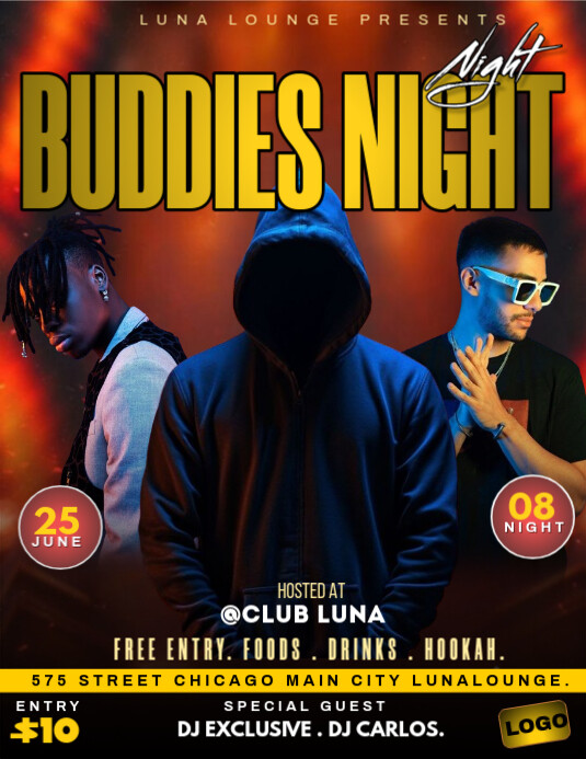 Copy of buddies night party | PosterMyWall