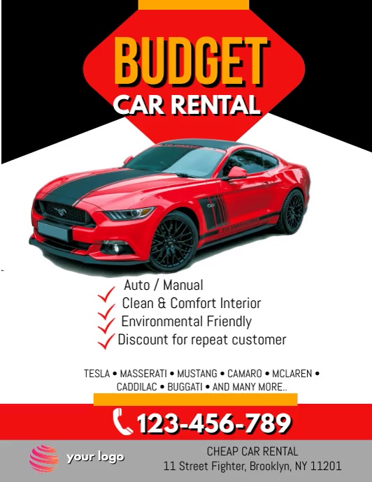 Copy of Budget Car Rental Flyer Poster Template (1) | PosterMyWall