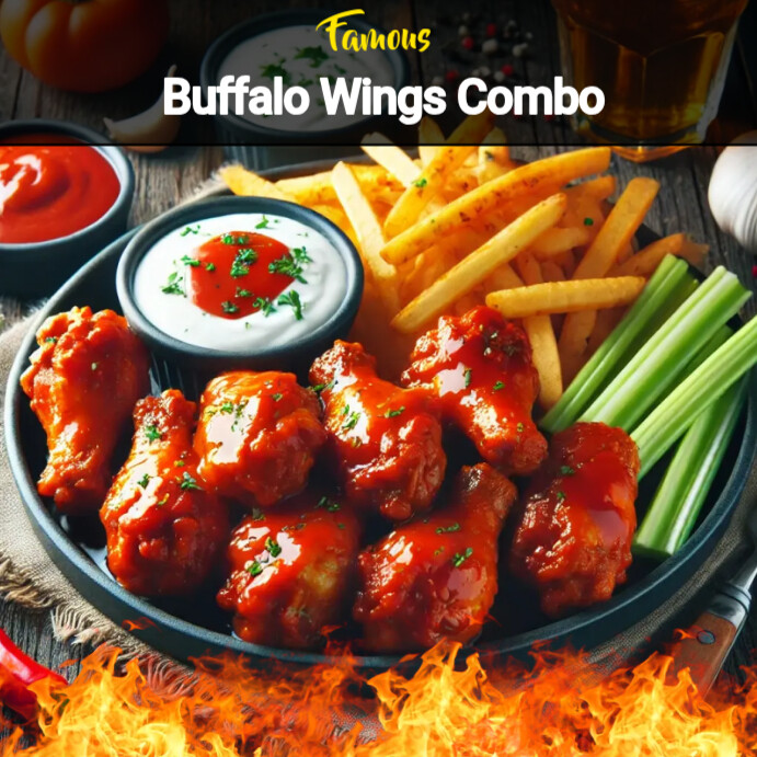 Copy of Buffalo Wings Combo Fried Chicken Buffalo Wings Deal | PosterMyWall