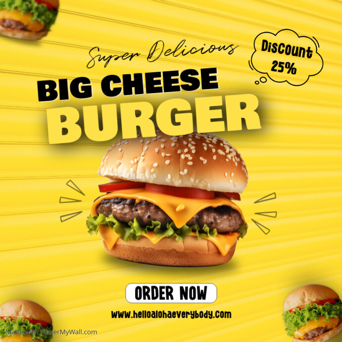 Bug Cheese Burger Template | PosterMyWall