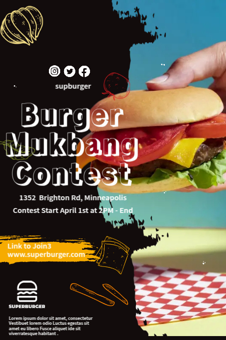 Plantilla de Buger Mukbang Folleto Cartel Plantilla | PosterMyWall